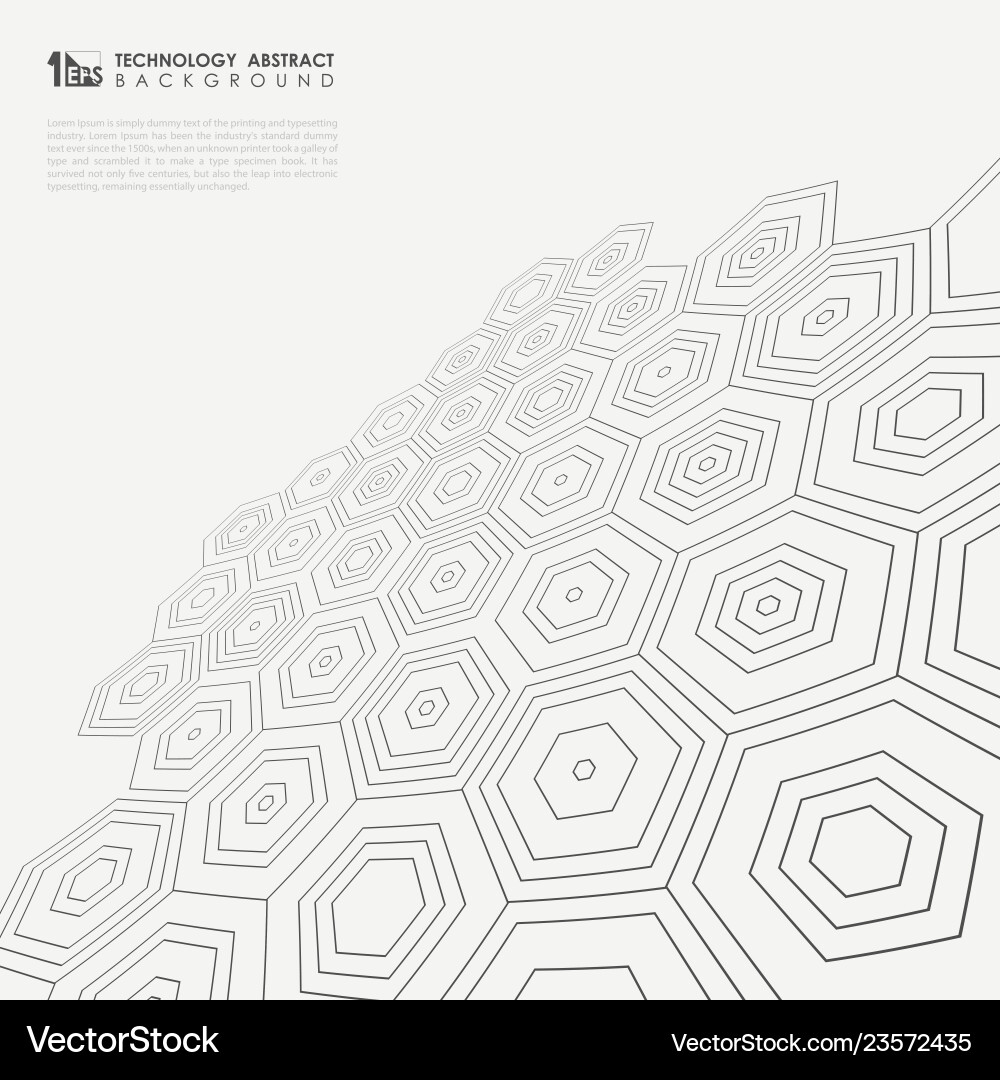 Perspective of pentagonal pattern in black Vector Image