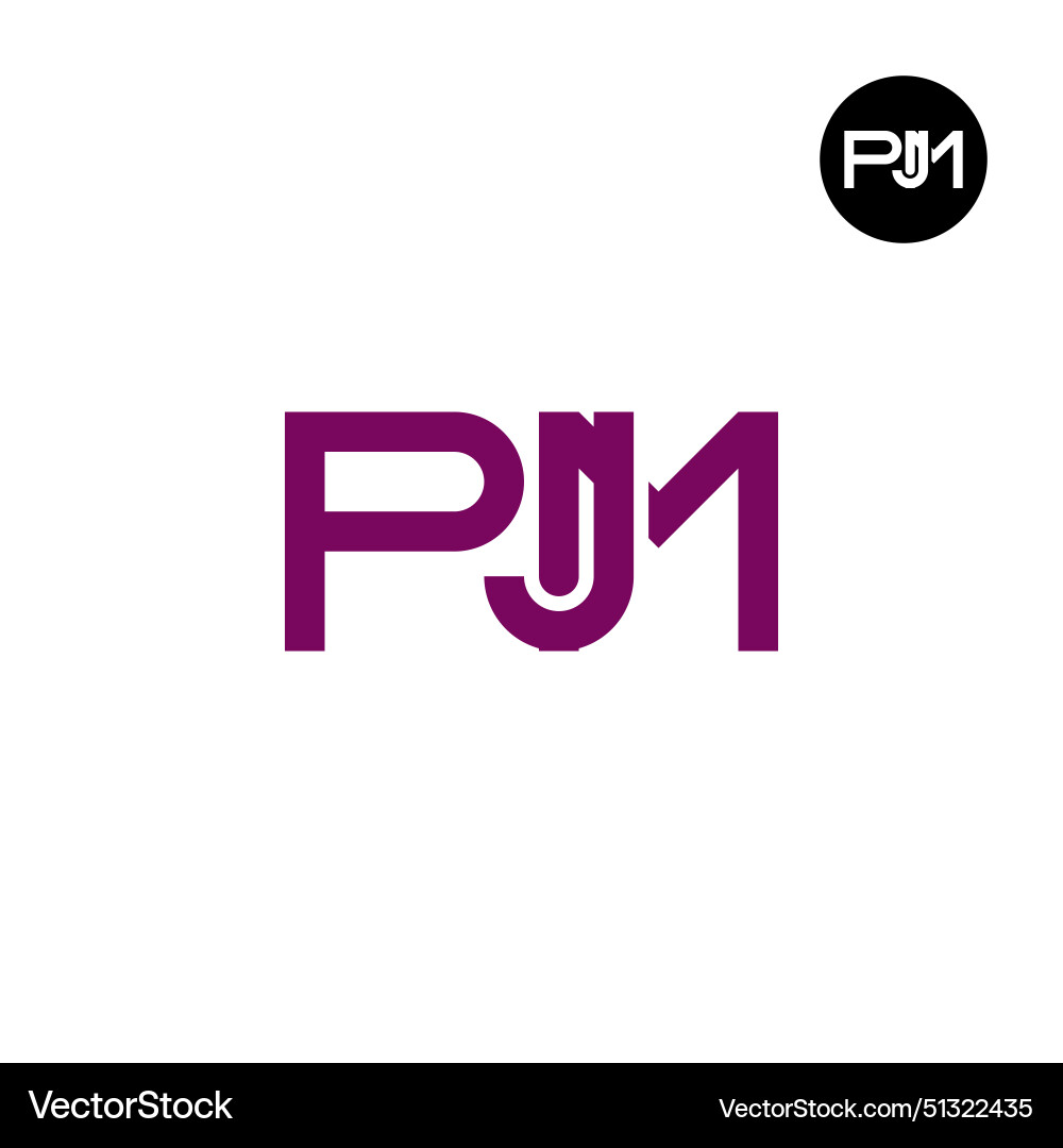 Pjm logo letter monogram design Royalty Free Vector Image