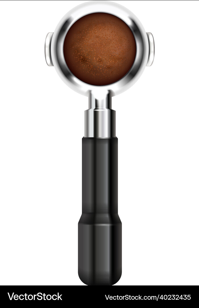 Portafilter with coffee composition Royalty Free Vector