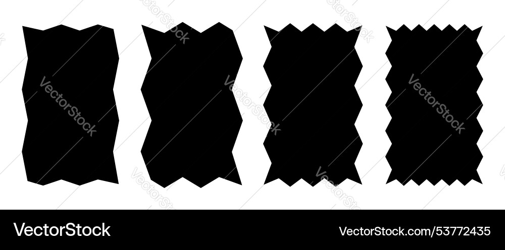 Scallop frame set different wavy shapes Royalty Free Vector