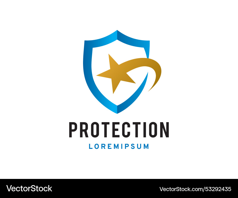 Shield and star logo symbol or icon template Vector Image