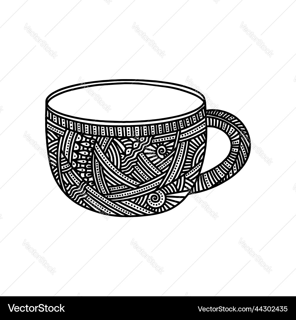 Tea cup a design element Royalty Free Vector Image