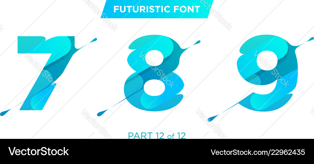 Unique futuristic numbers decorative Royalty Free Vector