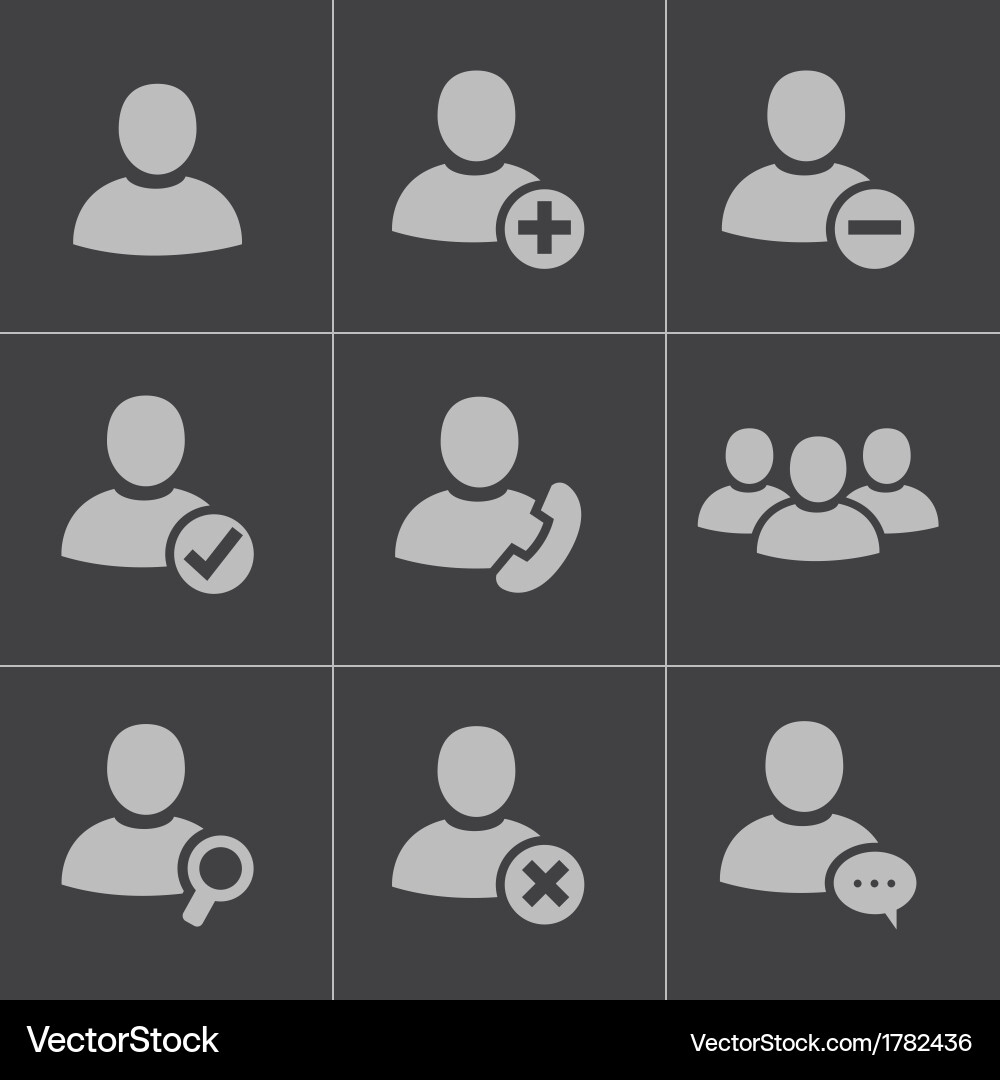 Black people icons set Royalty Free Vector Image