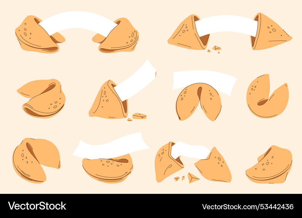 Cookie with predictions traditional chinese Vector Image