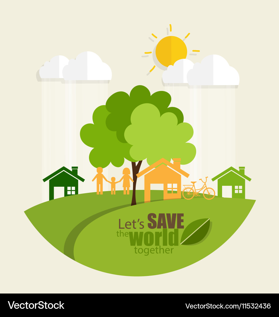 Eco friendly ecology concept with tree background Vector Image
