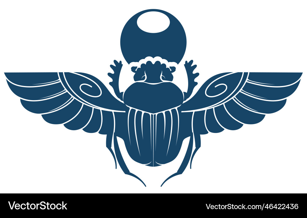 Egyptian Scarab Beetle With Wings Scarab Beetle Isolated Wings Stock
