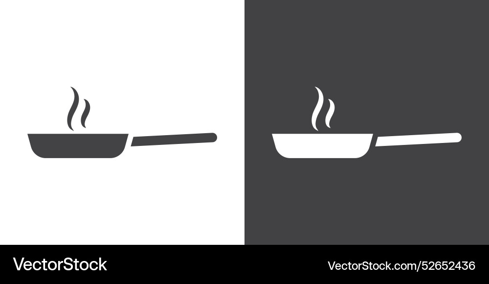 Frying pan icon thin line set Royalty Free Vector Image