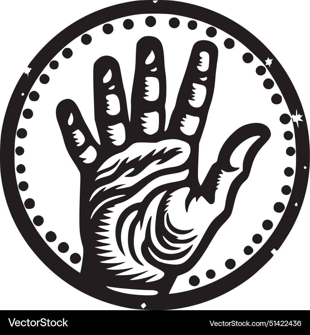 Hand - minimalist and flat logo Royalty Free Vector Image