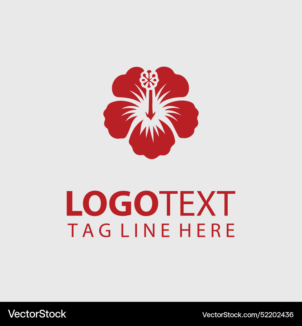 Hibiscus flower logo Royalty Free Vector Image