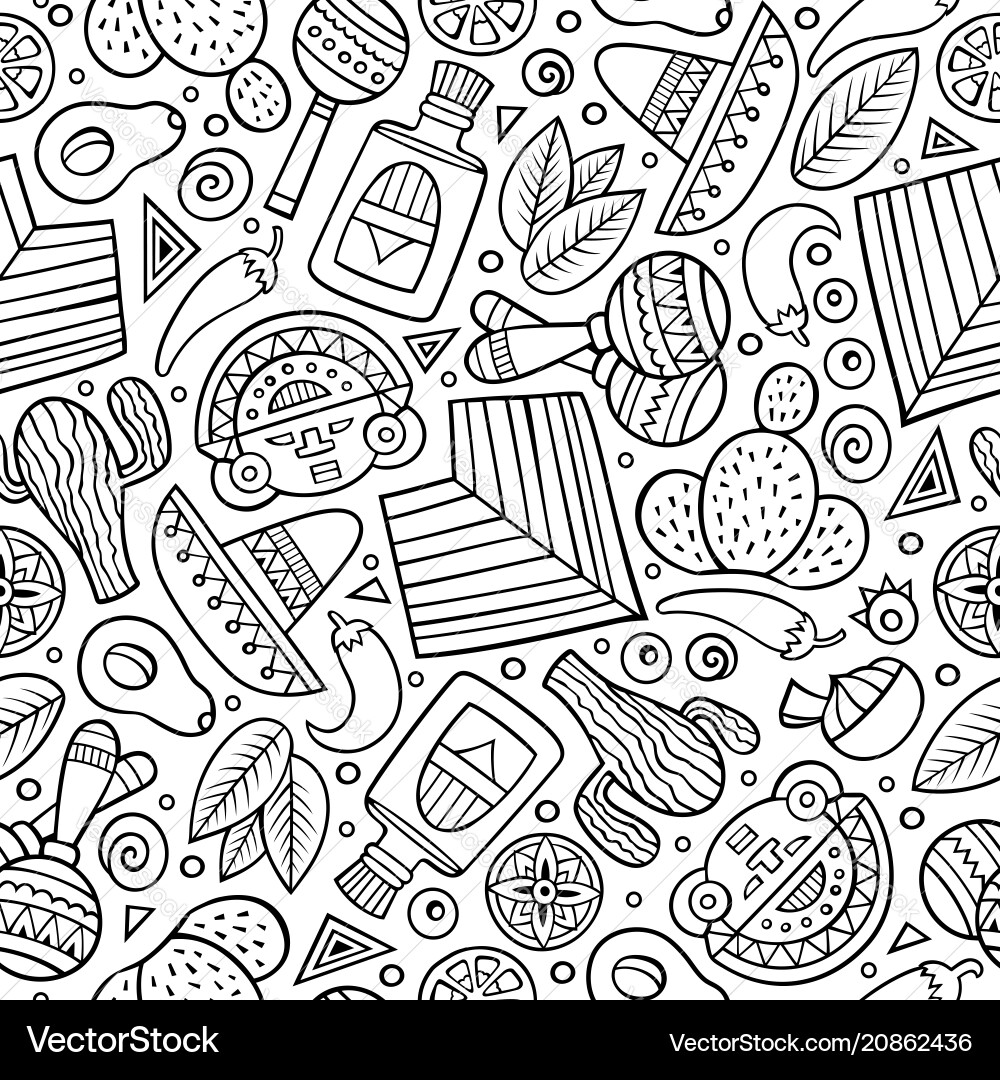 Mexican Fiesta Pattern Royalty Free Vector Image