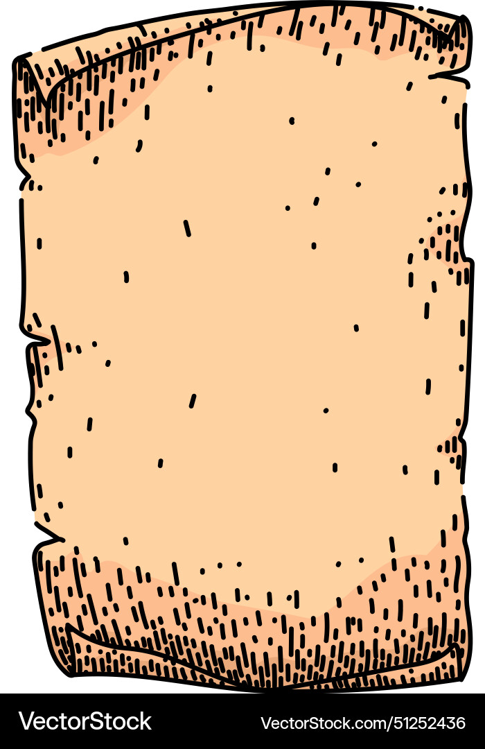 Papyrus scroll paper sketch hand drawn Royalty Free Vector