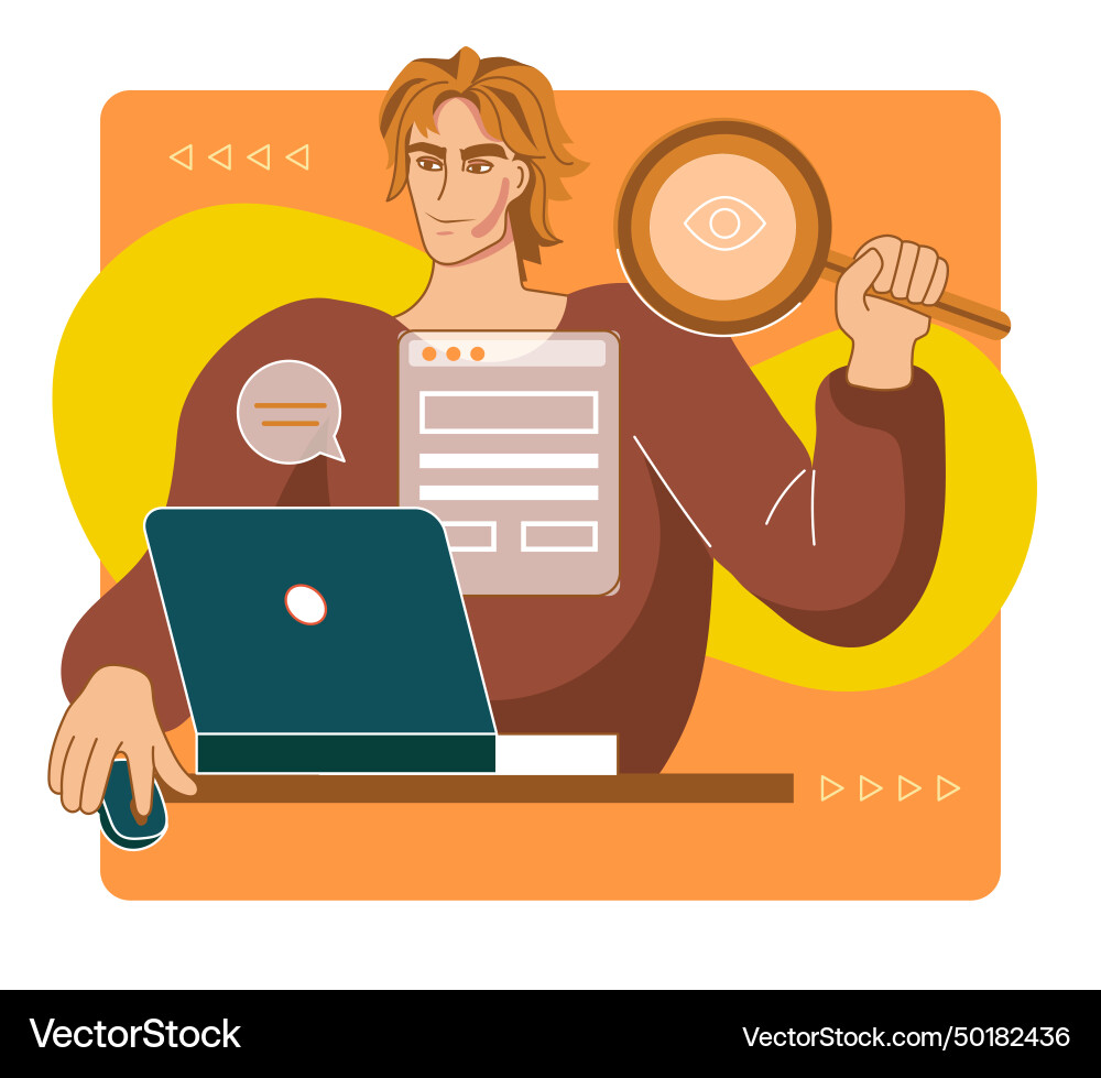 People fill out man putting checkmarks guy Vector Image