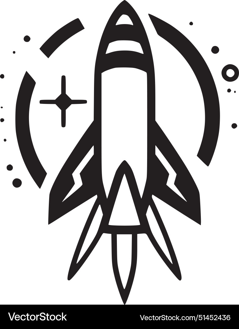 Rocket - minimalist and flat logo Royalty Free Vector Image