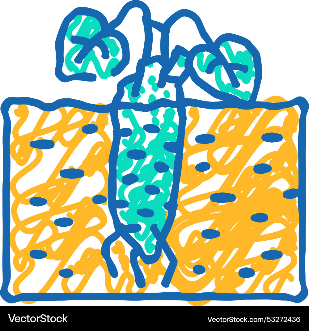 Root plant wasabi icon doodle Royalty Free Vector Image