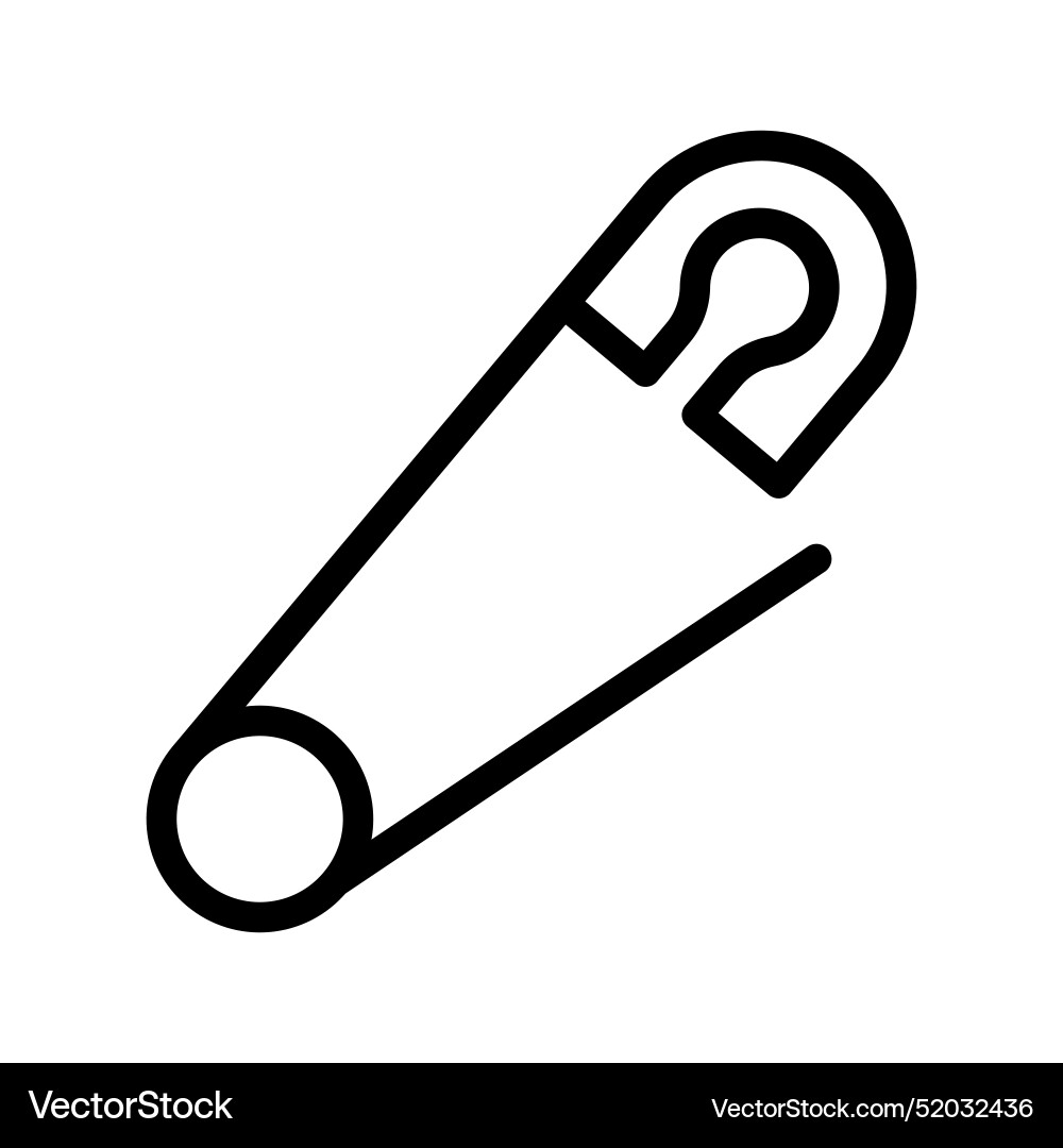Safety pin icon linear logo mark in black Vector Image