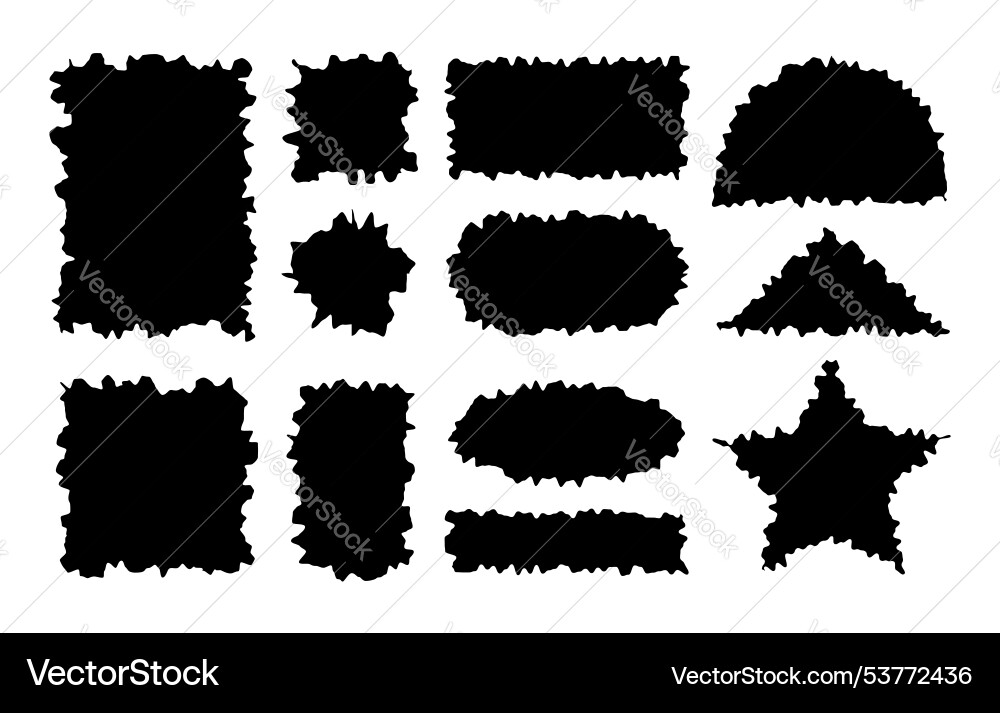 Scallop frame set different wavy shapes Royalty Free Vector