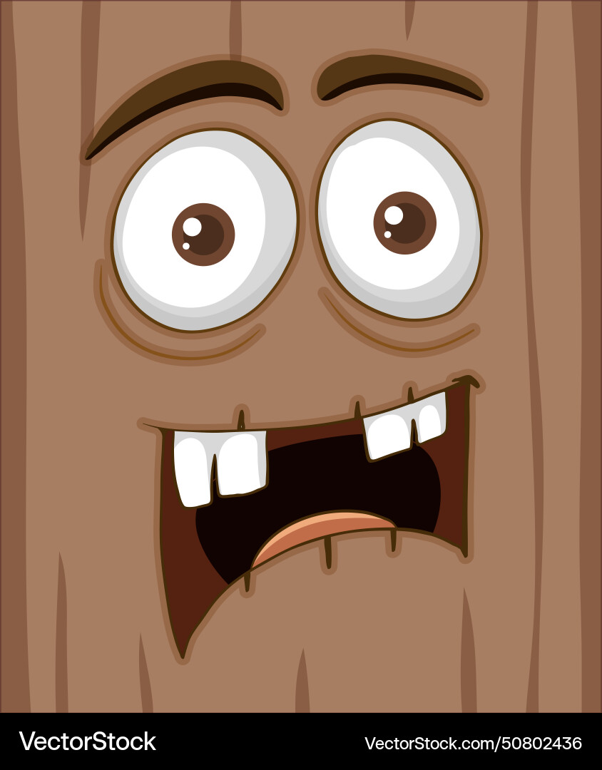 Smiling tree character with big eyes and mouth Vector Image