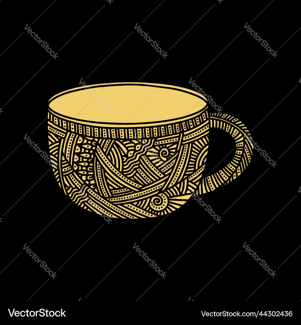 Tea cup a design element Royalty Free Vector Image