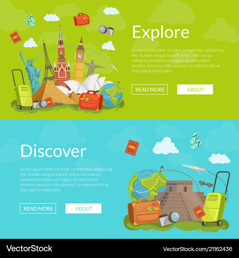 Travel Banners - Adventure & Exploration Vector Image