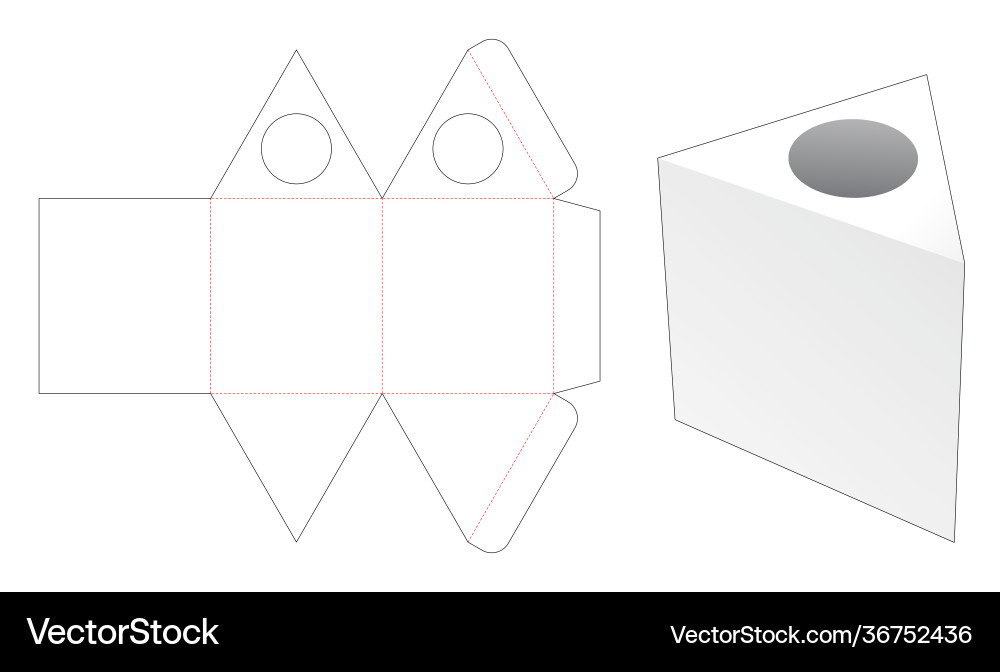 Triangular shaped tissue box die cut template Vector Image