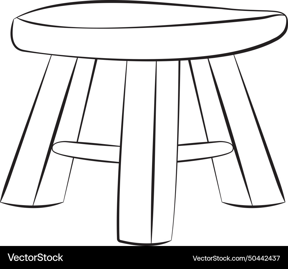 Black and white line art of a stool Royalty Free Vector