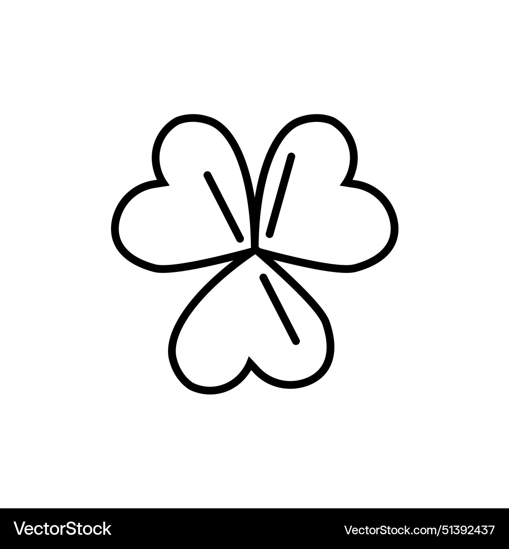 Clover sign heart shaped petals Royalty Free Vector Image