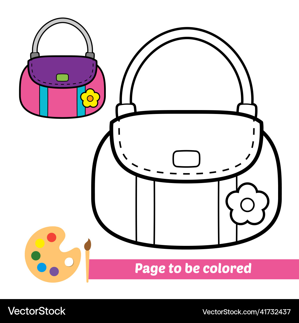 Coloring book for kids bag Royalty Free Vector Image