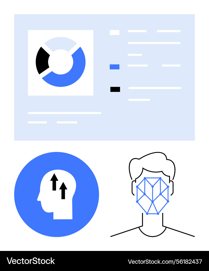 Data analysis charts cognitive growth and ai Vector Image
