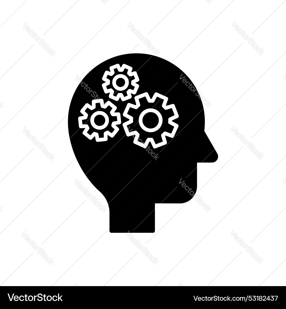 Denken Icon setzen Geist oder Kopf Piktogramm Mensch