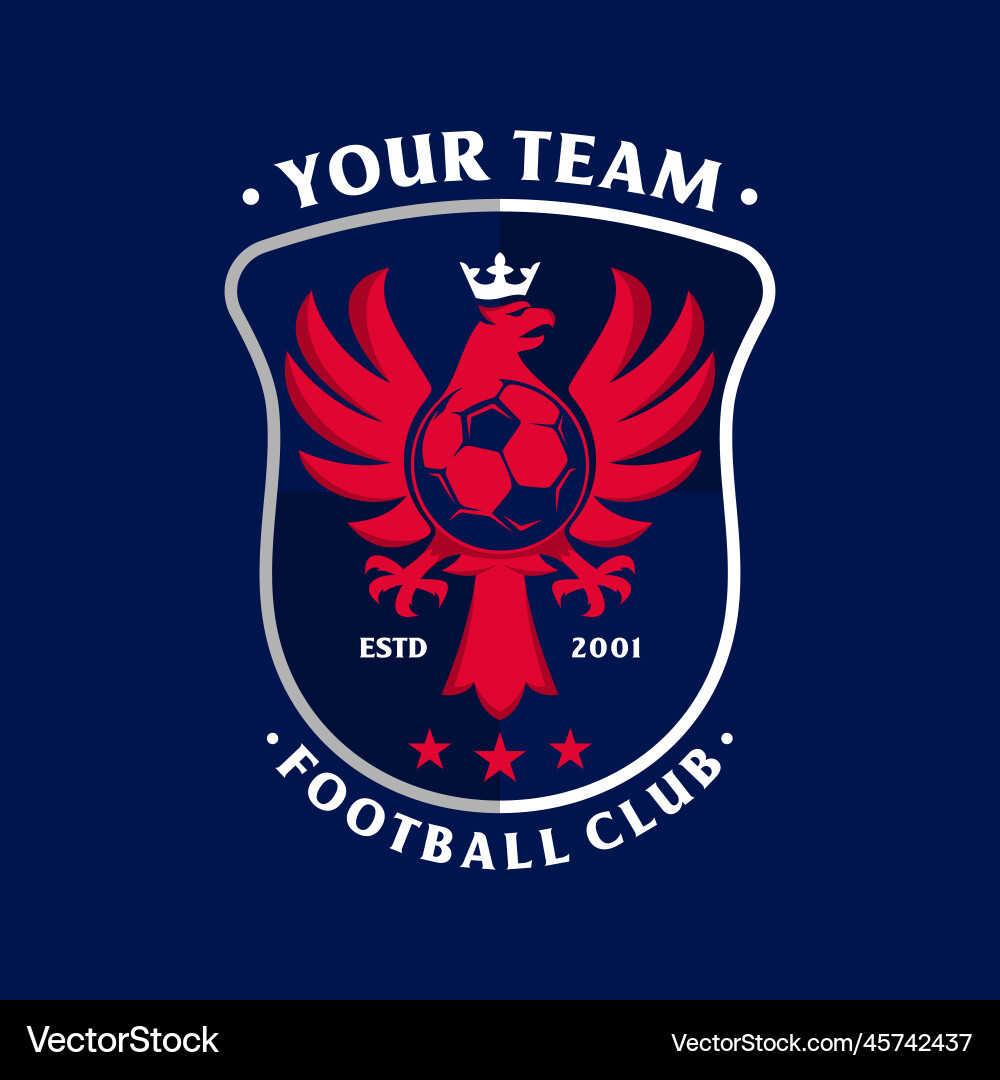 Football logo with shield background design Vector Image