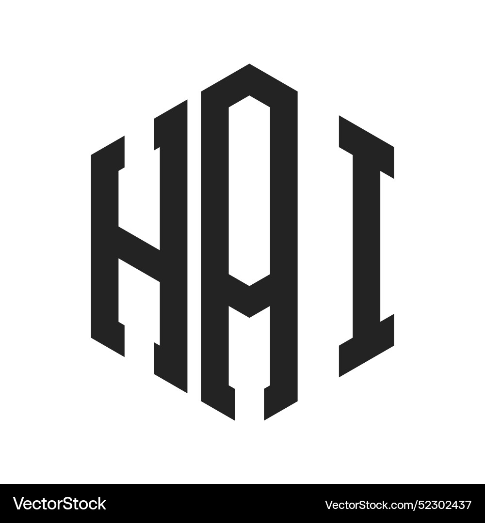 Hai logo design initial letter monogram Royalty Free Vector