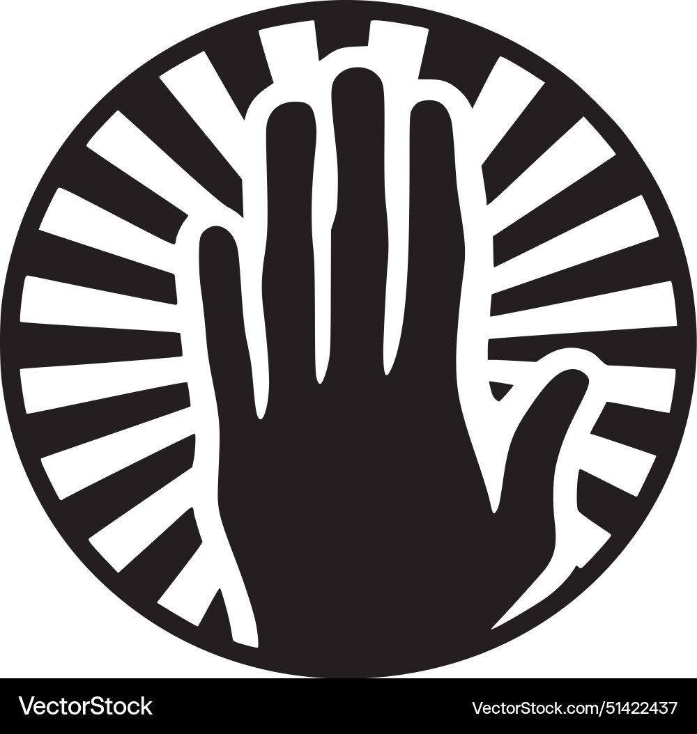 Hand - black and white isolated icon Royalty Free Vector