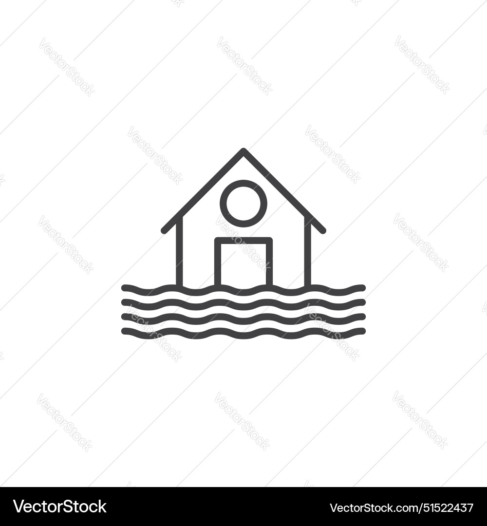 House flood icon Royalty Free Vector Image - VectorStock
