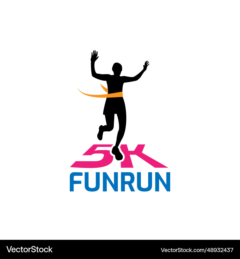 Logo design for 5k fun run event Royalty Free Vector Image
