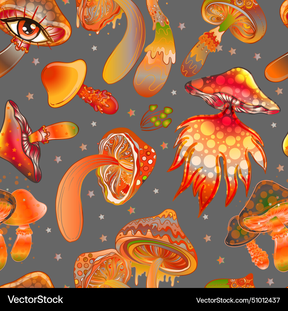 Magic mushrooms psychedelic hallucination Vector Image