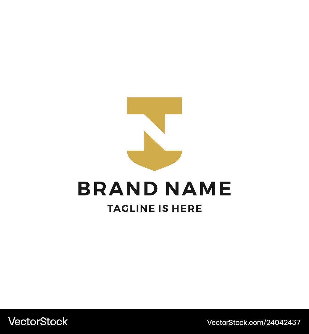 N letter shield logo Royalty Free Vector Image