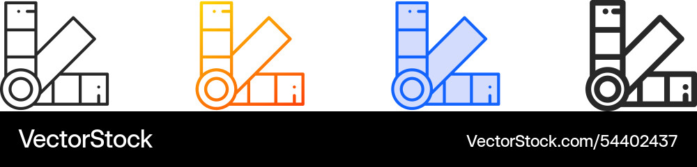 Pantone iconthin linear gradient blue stroke Vector Image