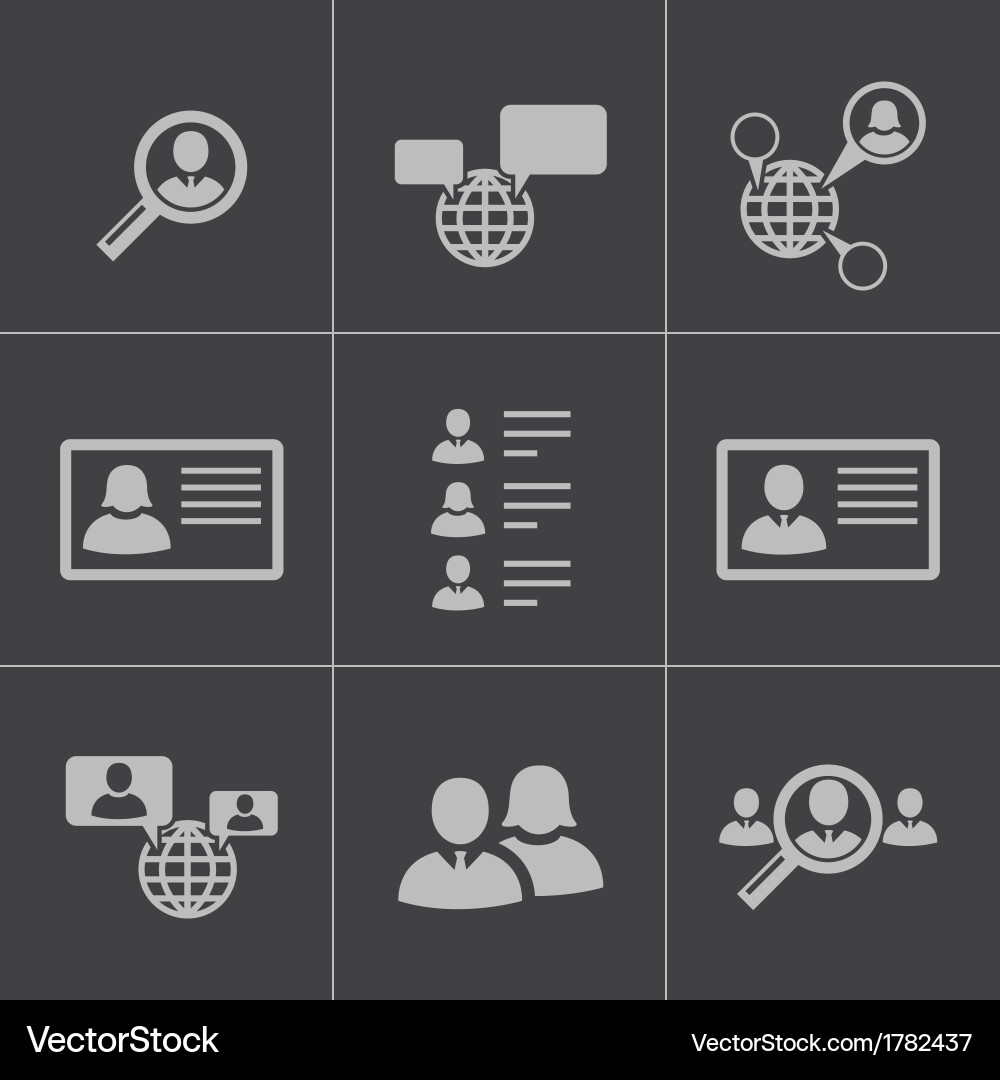 People Search Icons Set Royalty Free Vector Image