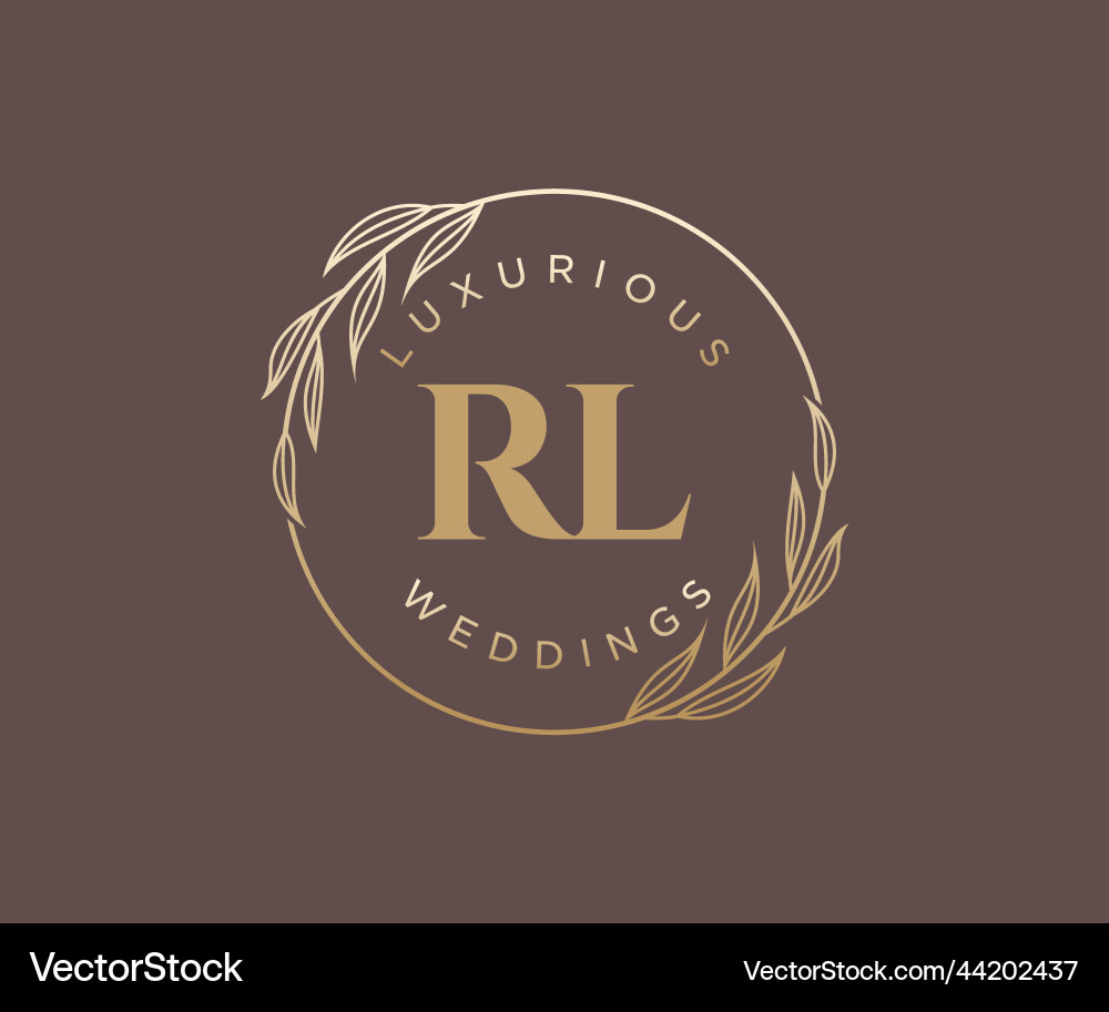 Rl initials letter wedding monogram logos Vector Image