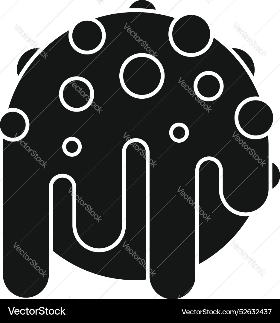 Round chocolate candy melting with glaze flowing Vector Image