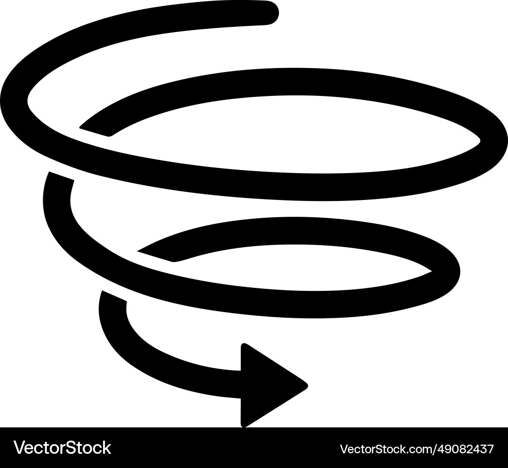 Spinning spiral down arrow icon design in flat Vector Image