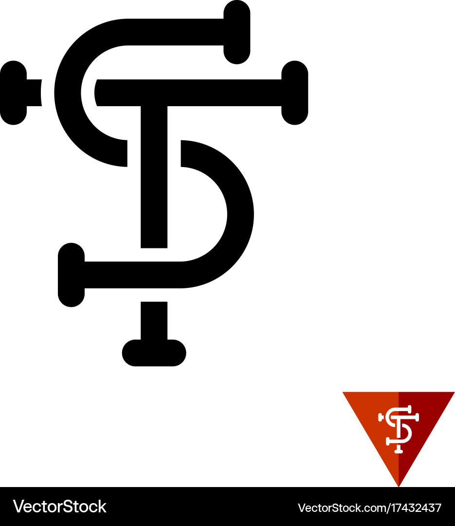 St initial letters logo Royalty Free Vector Image