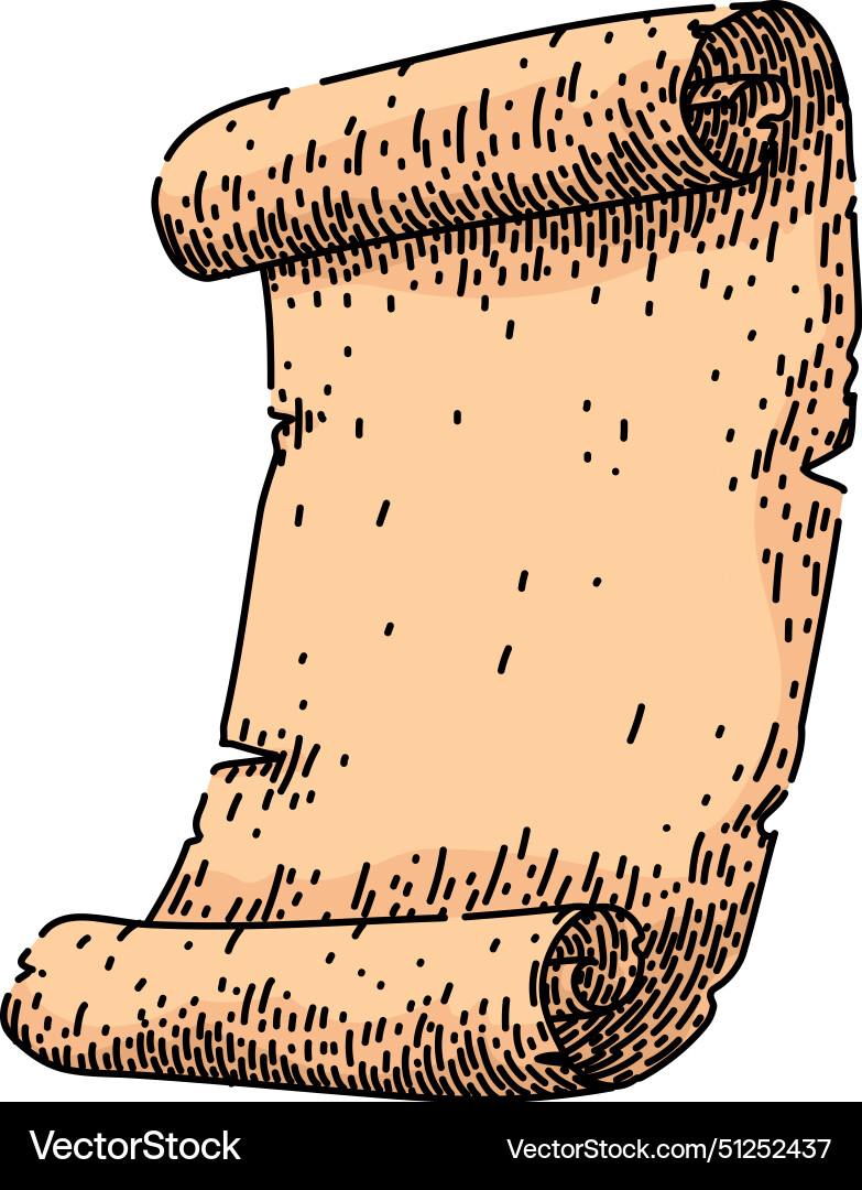 Vintage scroll paper sketch hand drawn Royalty Free Vector