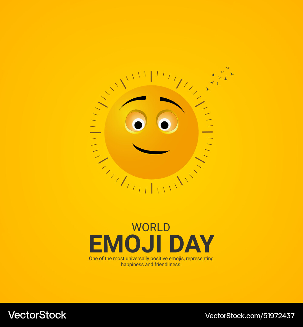 World emoji day creative ads design Royalty Free Vector