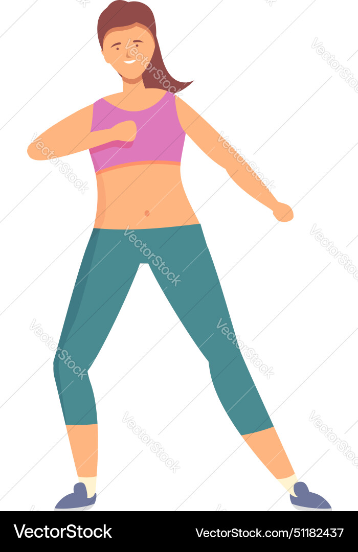 Zumba dancer move icon cartoon training Royalty Free Vector