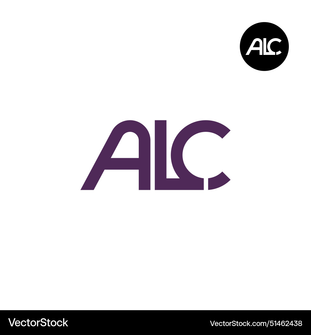 Alc logo letter monogram design Royalty Free Vector Image