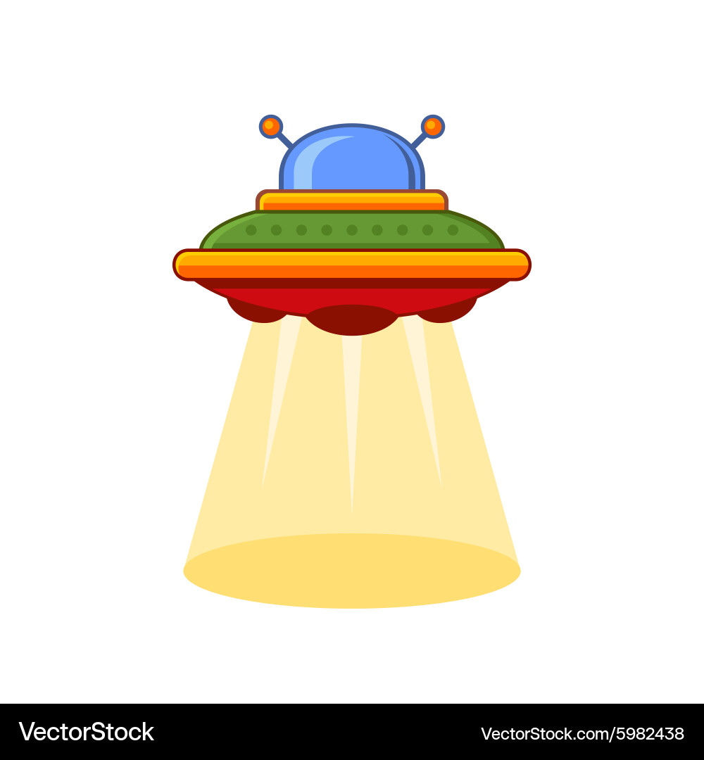 Cartoon style ufo icon Royalty Free Vector Image