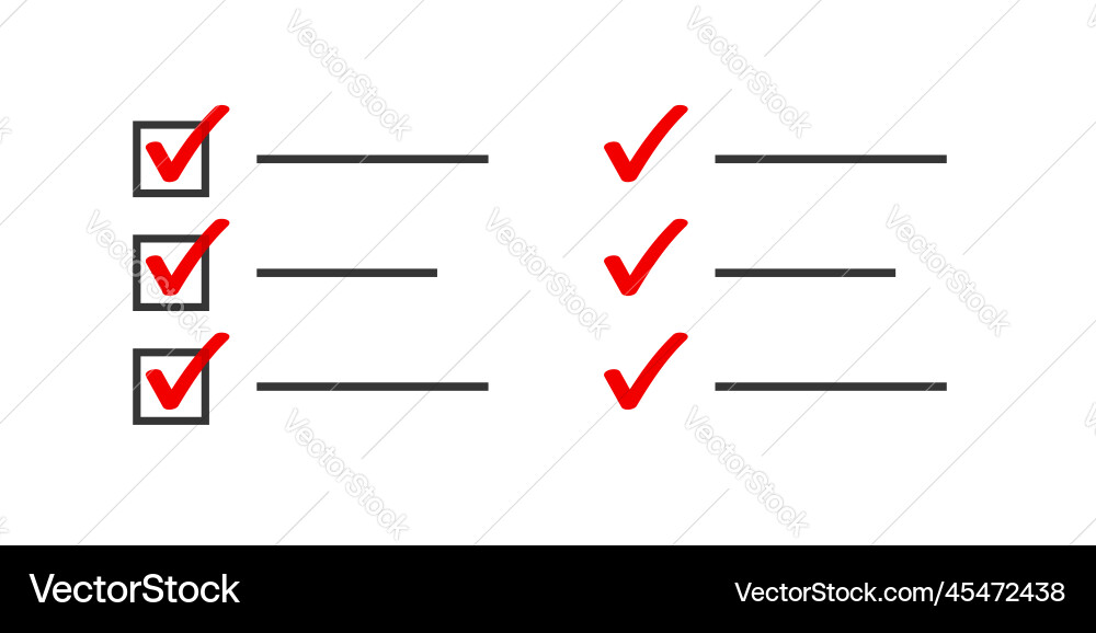 Check mark list task marker element Royalty Free Vector