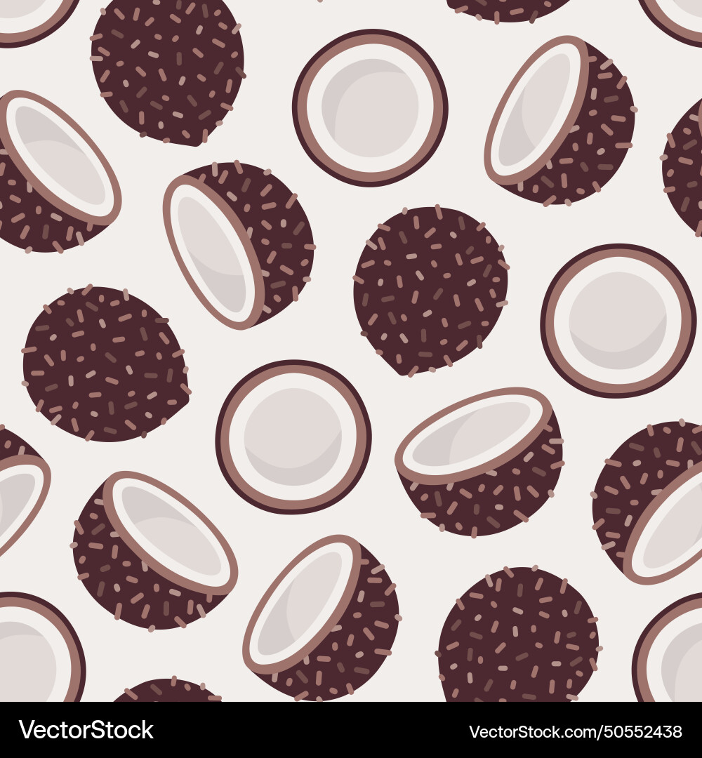 Coconut fruit pattern Royalty Free Vector Image